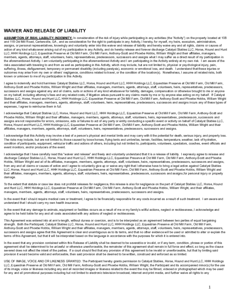 Fillable Online climbing wall assumption of risks, release of liability ...