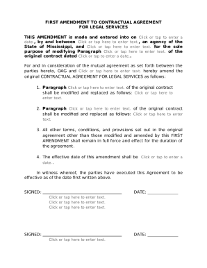 Free Amendment of Agreement Template Doc Template | pdfFiller
