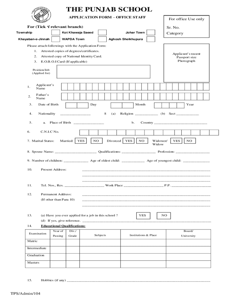 Fillable Online 1-TPS-Admin-101-A-Job-Application-Form-Teaching-Staff- ... Fax Email Print ...