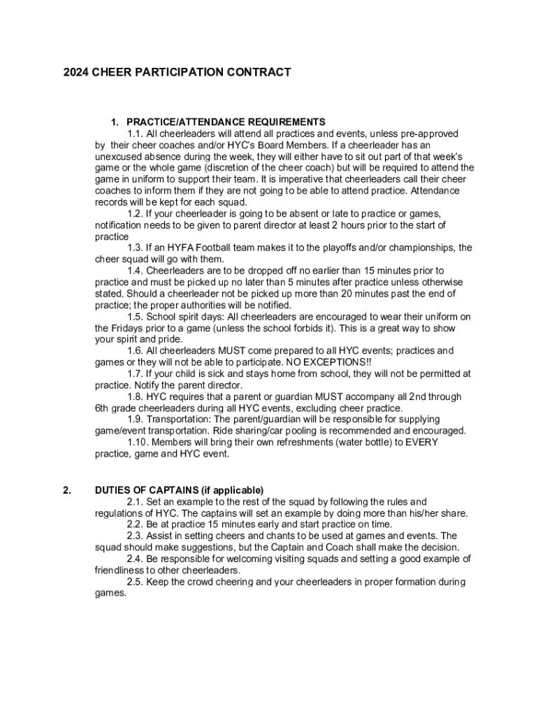 Fillable Online BGHS Cheer 2024-2025 Tryout Application Packet ...