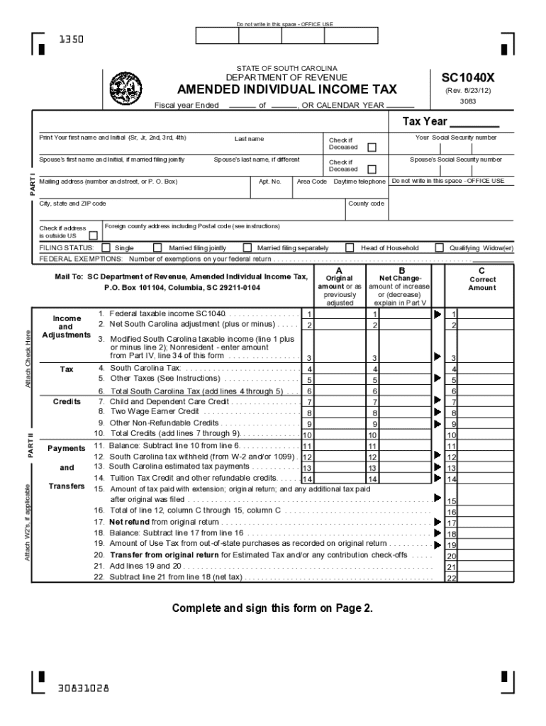 Fillable Online How to Amend South Carolina Use Tax Reported on Form ... Fax Email Print - pdfFiller
