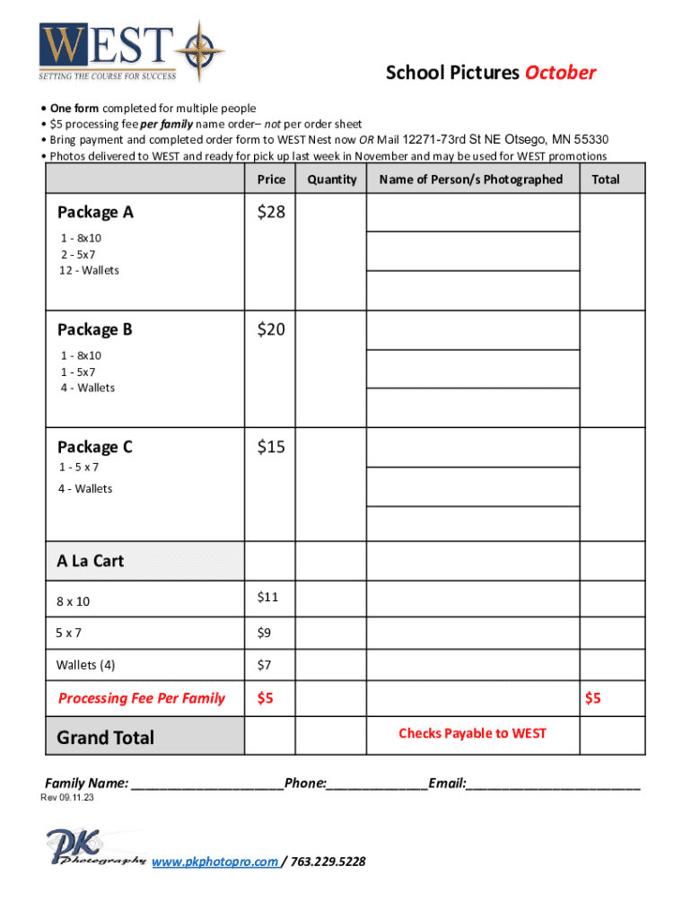 Fillable Online School Pic Order Form Fax Email Print - pdfFiller
