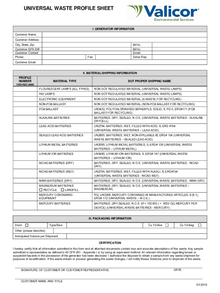 Fillable Online Invoice #29300343430 and Generator\'s Waste Profile Fax ...