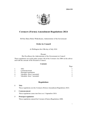 Fillable Online Coroners Forms Amendment Regulations 2024 - Update on ...