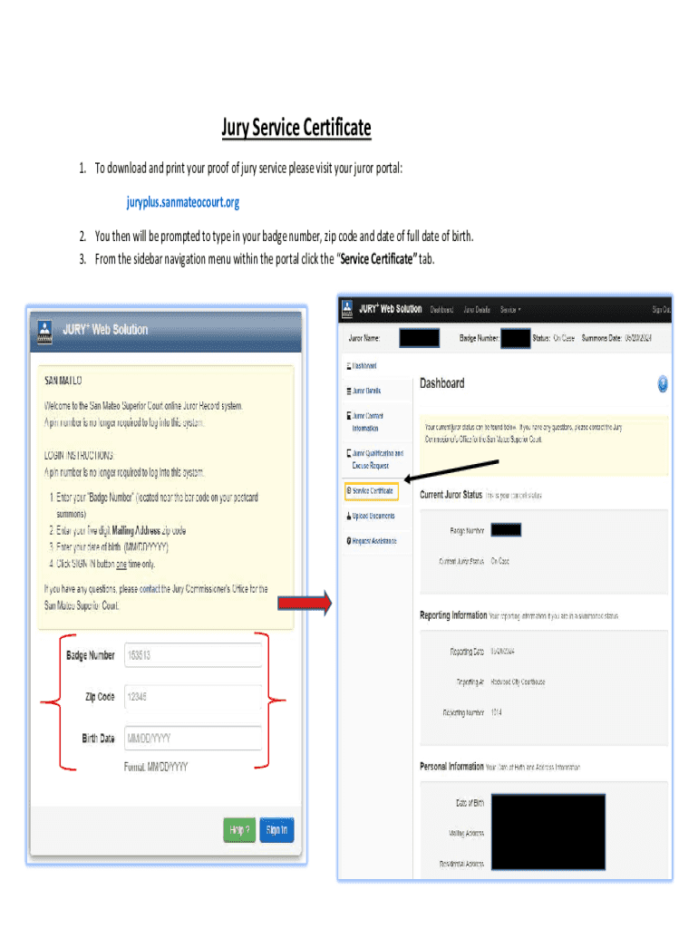 Jury Attendance Certificate - Fill Online, Printable, Fillable, Blank ...