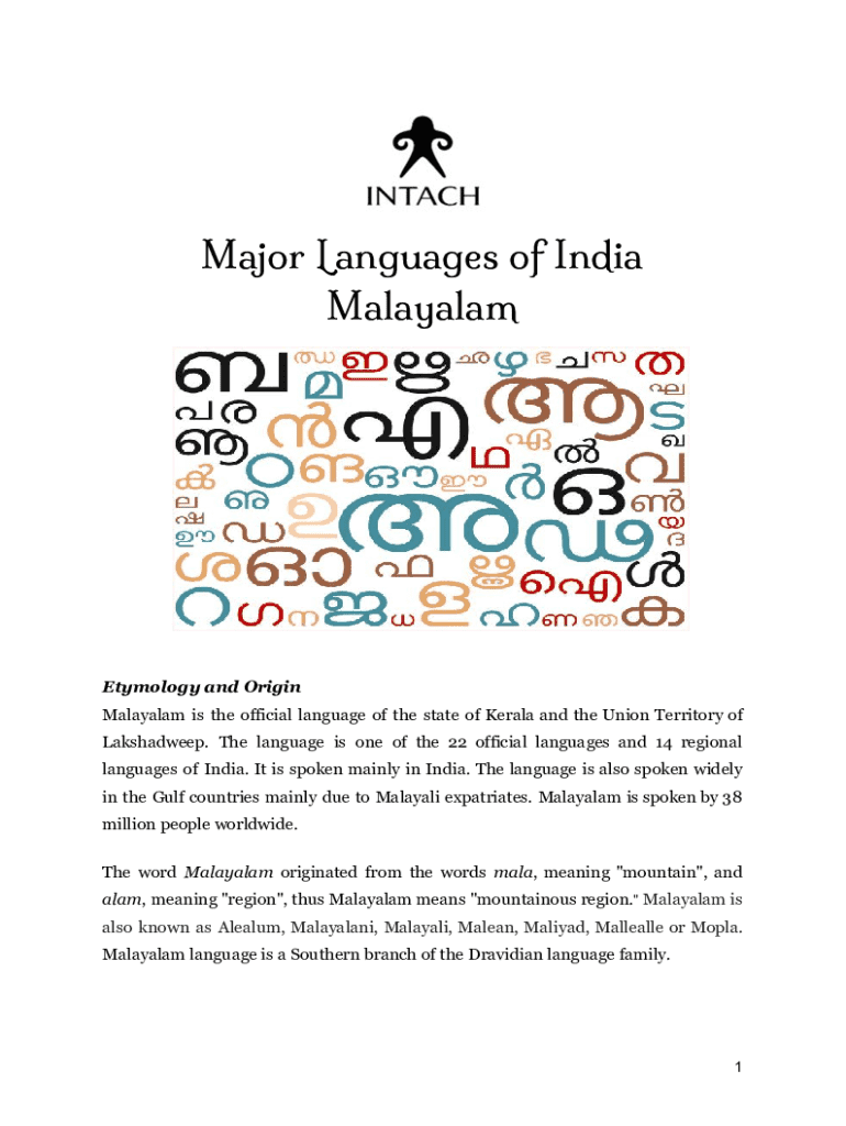 Fillable Online What languages are spoken in Kerala? Is English or ...