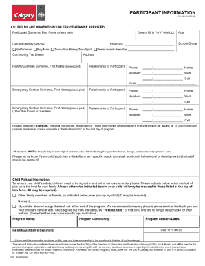 Fillable Online Cd 498 Participant Information Form 2023 - Required ...