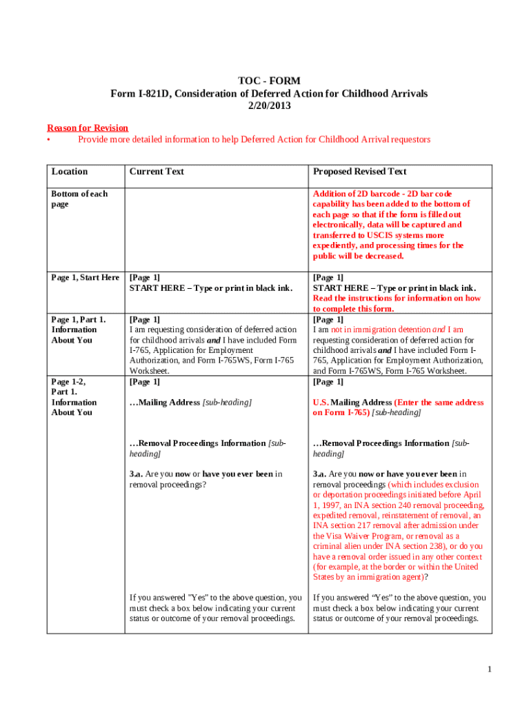 Fillable Online Table of Changes (form) Fax Email Print - pdfFiller