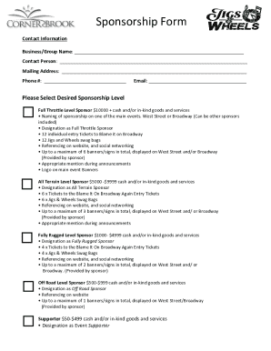 Fillable Online 2023 Sponsorship Opportunities: Full Throttle to ...