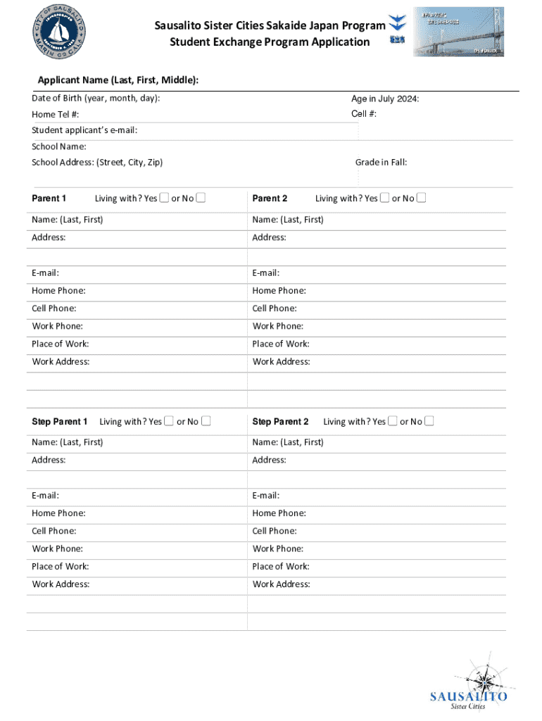 Fillable Online Sausalito and Sakaide Celebrate 35 Years as Sister Cities Fax Email Print ...