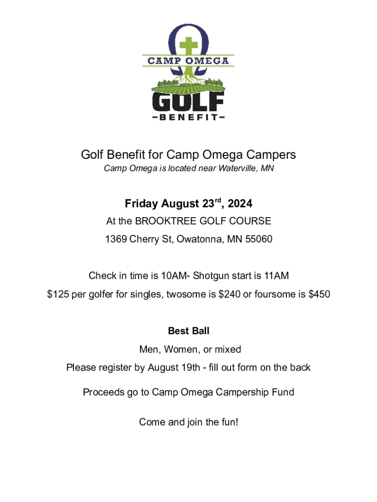 Fillable Online Minnesota Summer Camp at Horseshoe LakeCamp Omega ...