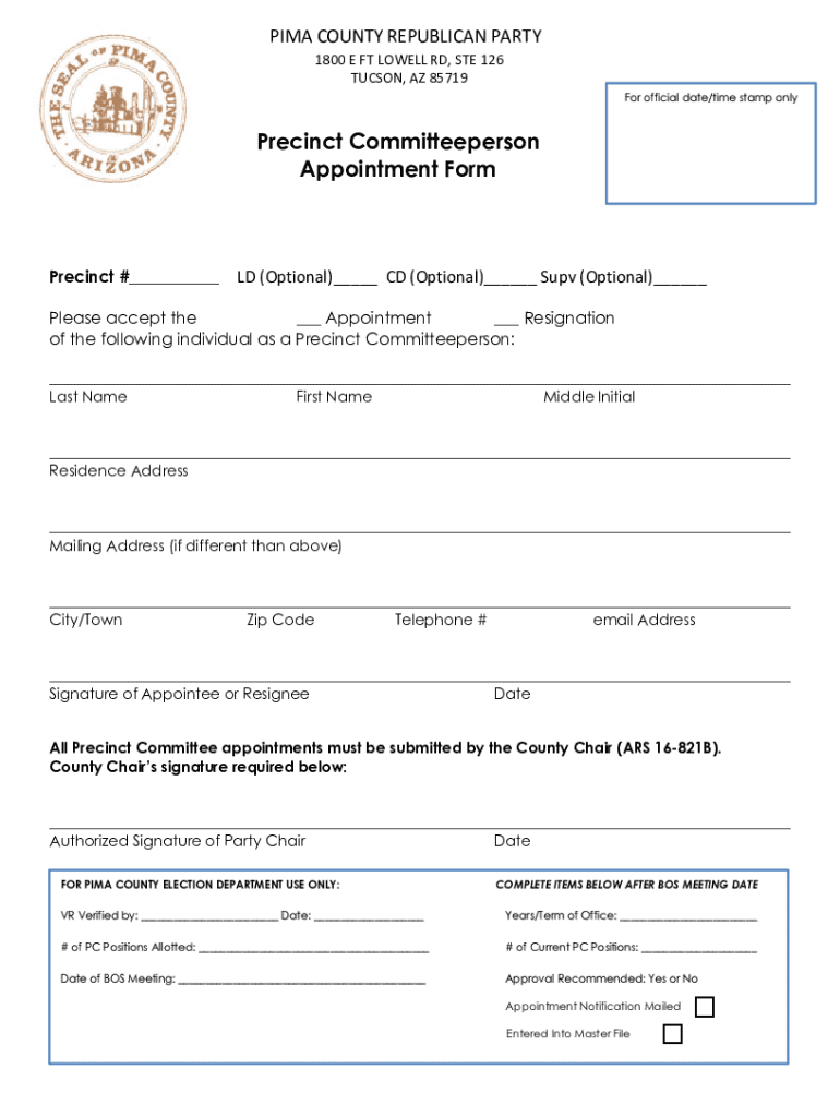 Fillable Online 2023 Pima County Republican Party Precinct ...