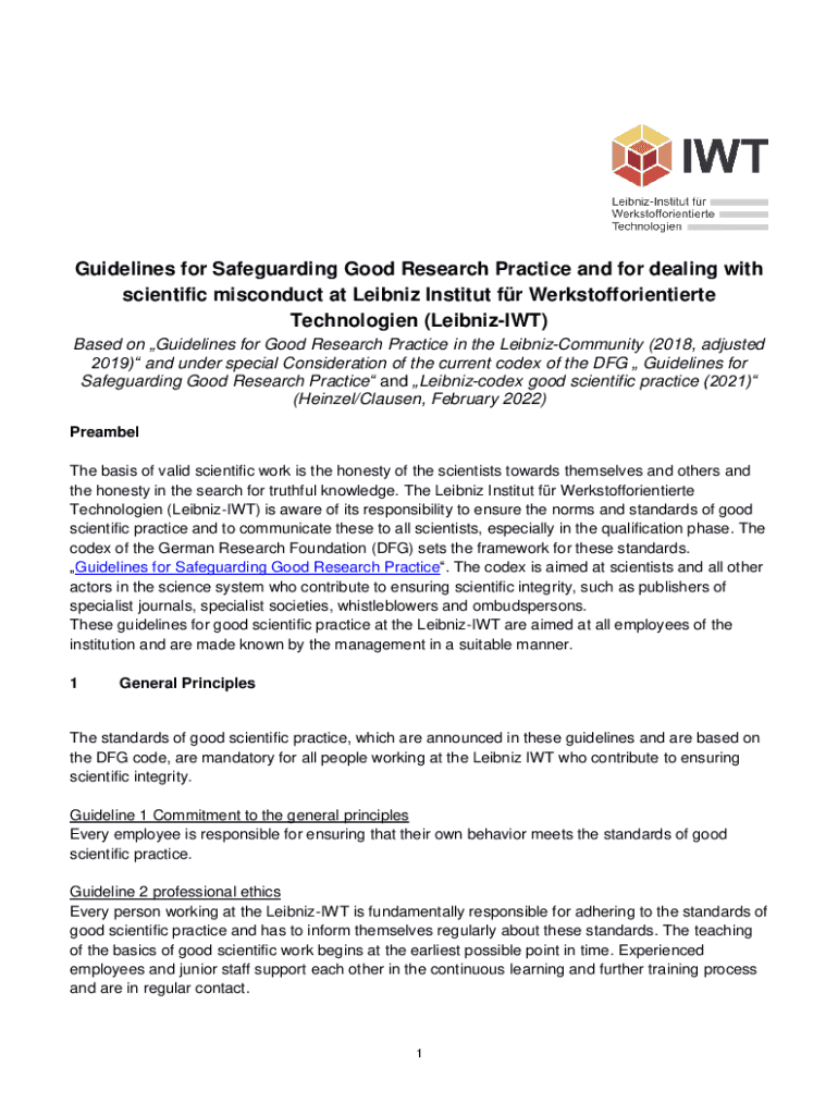 Fillable Online Guidelines for Safeguarding Good Research Practice and ... Fax Email Print ...