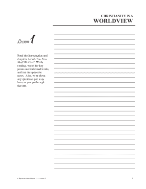 Fillable Online Understanding Christianity as a Worldview: Key Concepts ...