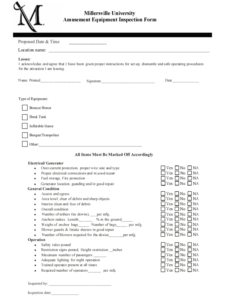 Fillable Online Forms - Amusement Ride Safety Inspection Fax Email ...