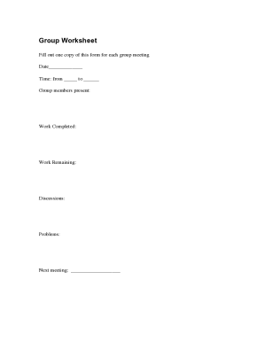 Fillable Online Group Meeting Worksheet 2023 | Track Progress and ...