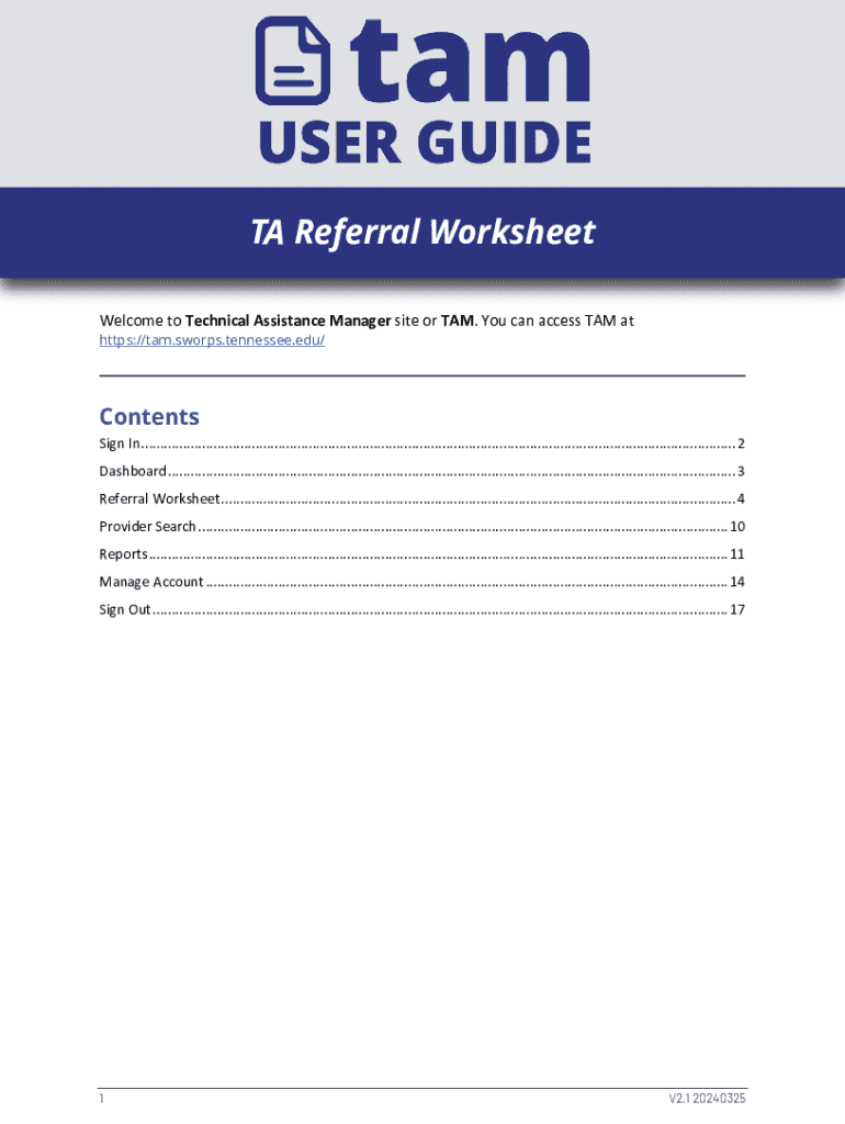 Fillable Online TA Referral Worksheet Fax Email Print - pdfFiller