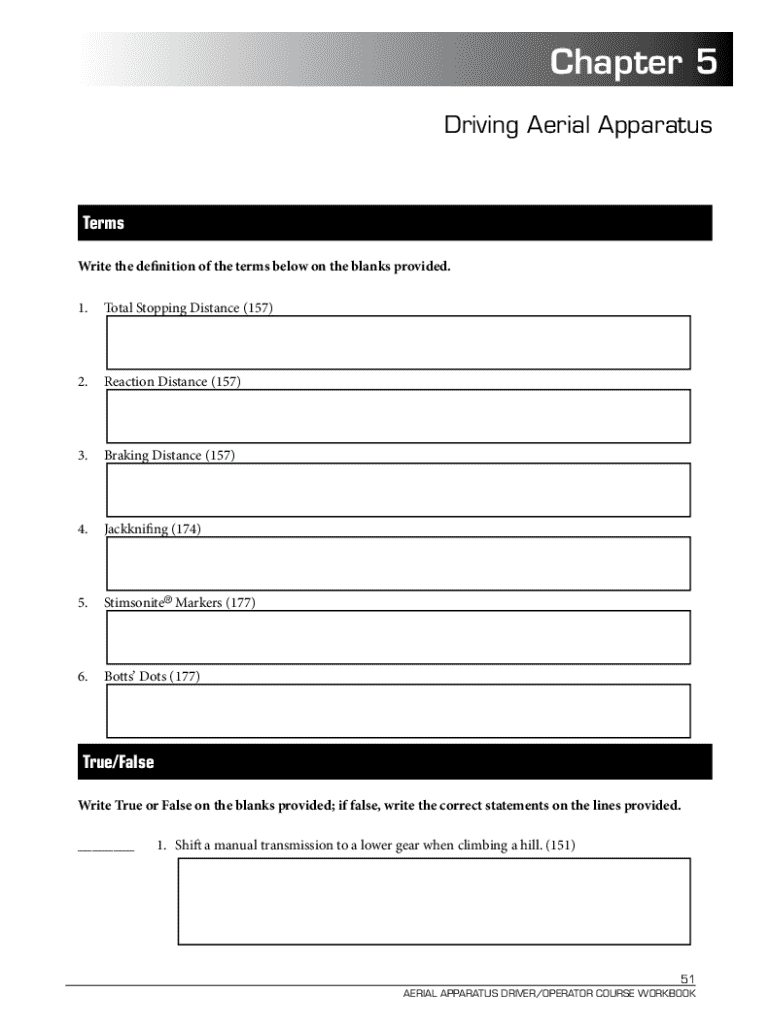 Fillable Online Driver\'s Education Chapter 5 Flashcards Fax Email ...