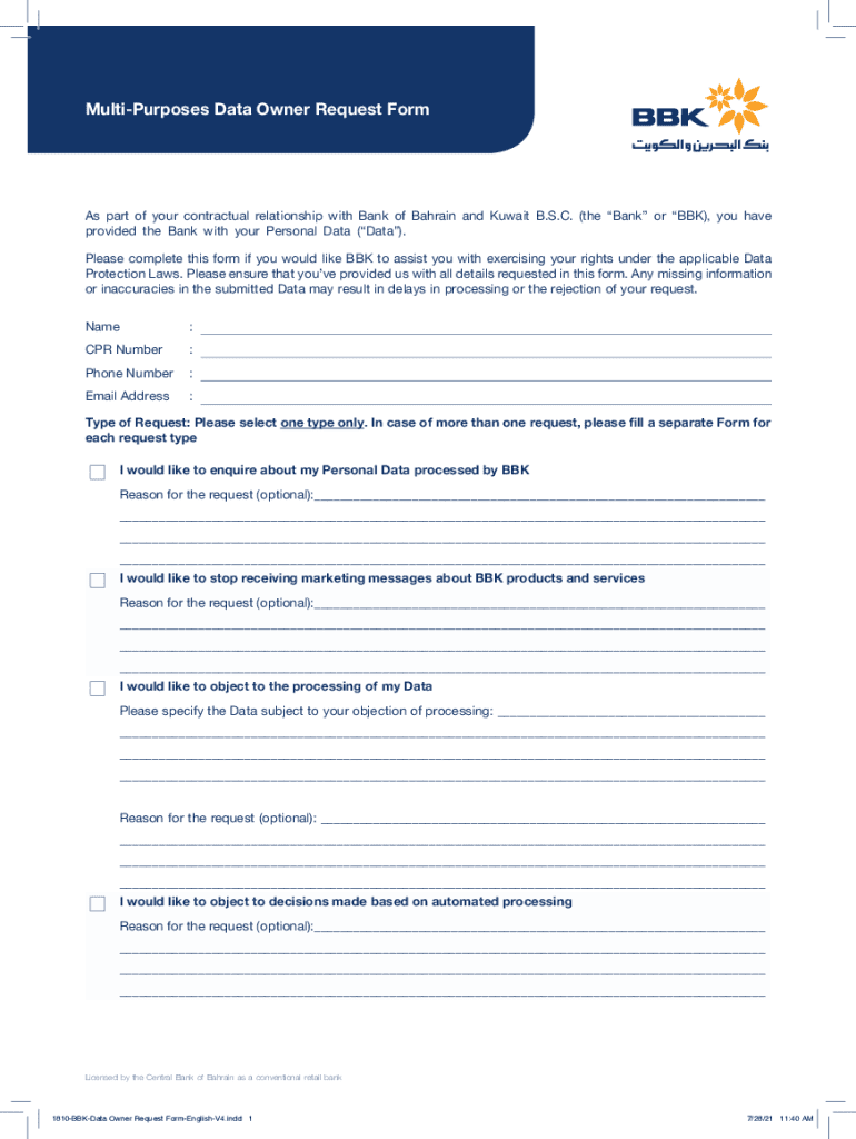 Fillable Online Multi-Purposes Data Owner Request Form Fax Email Print - pdfFiller