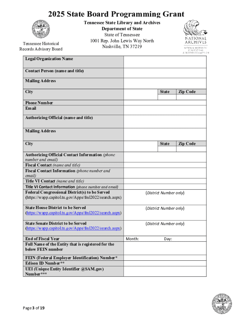 Fillable Online FY 2025 State Board Programming Grant Fax Email Print ...