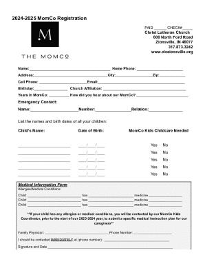 Fillable Online 2024-2025 Momco Registration Form - Join Our Community ...