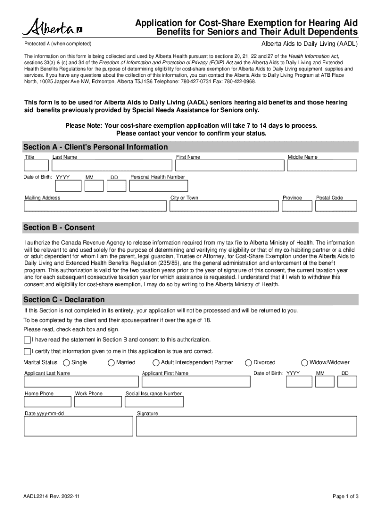 Fillable Online Application for Cost-share Exemption for Hearing Aid Benefits 2022 Fax Email ...