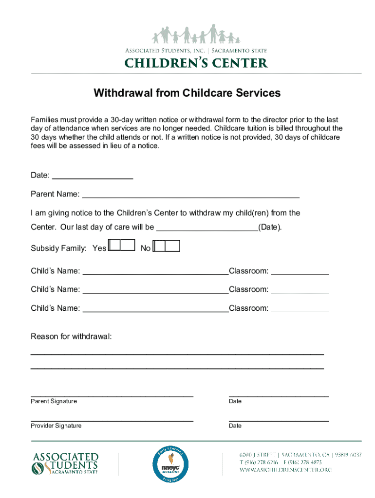 Fillable Online Writing a Well-Worded Daycare Termination Letter Fax Email Print - pdfFiller