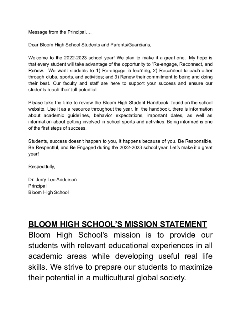 Fillable Online Principal\'s Message - Rice Canyon Elementary School ...