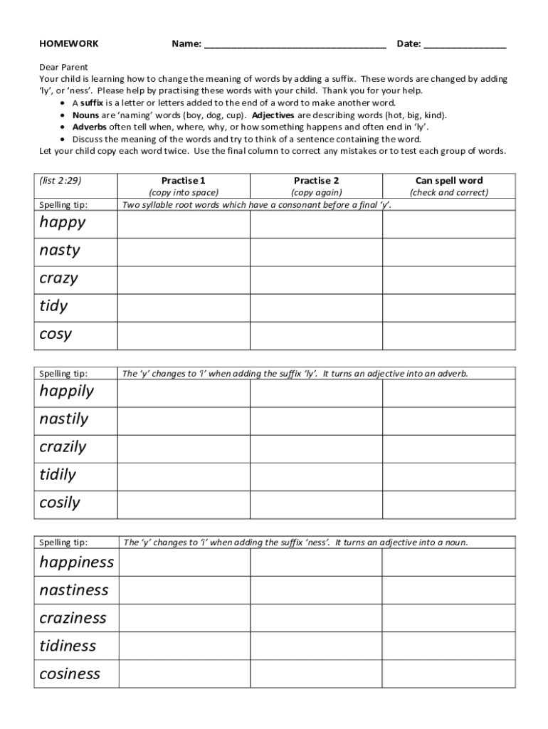 Fillable Online Teach Suffix -ly with Simple Rules, Examples, and ...