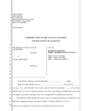 Marsden Request Doc Template | pdfFiller