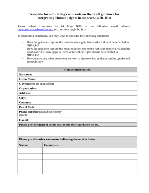 Comment Submission Template Doc Template | pdfFiller