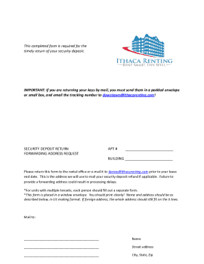 Fillable Online 2023 Security Deposit Return Forwarding Address Request ...