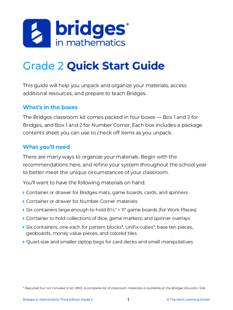 Fillable Online Grade 2 Quick Start Guide Fax Email Print - pdfFiller