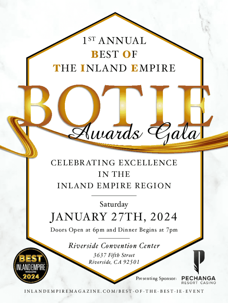 Fillable Online 2024 Best of the Inland Empire Awards Gala ...