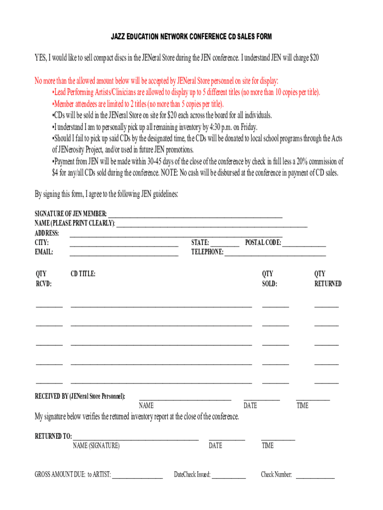 Fillable Online ISB CONVENTION CD/MERCHANDISE SALES FORM Fax Email ...