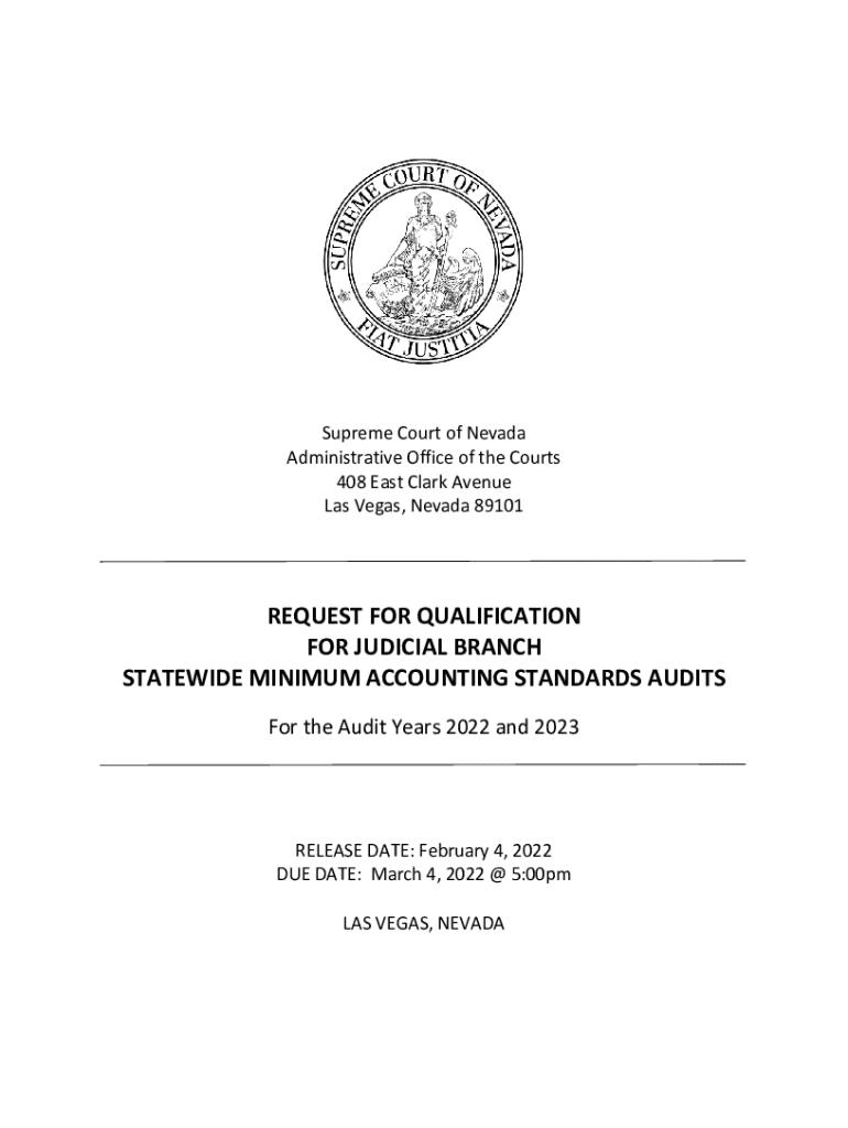 Fillable Online Rfq for Judicial Branch Accounting Standards Audits ...