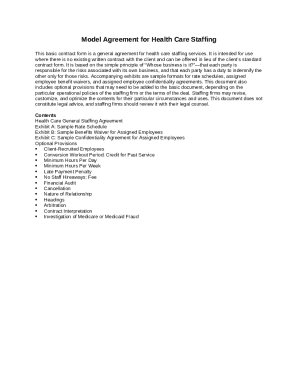Healthcare Staffing Agency Contract Template Doc Template | pdfFiller