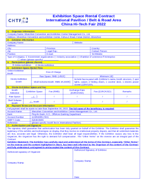 Exhibition Space Rental Contract Doc Template | pdfFiller