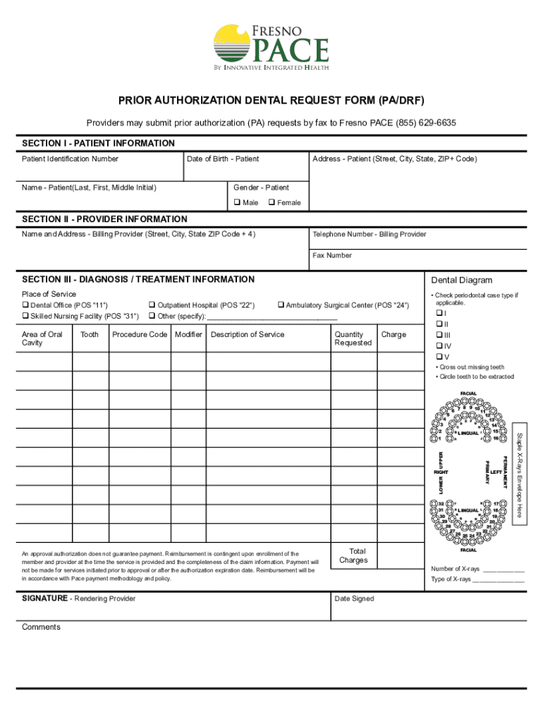 Fillable Online Prior Authorization Dental Request Form Fax Email Print ...