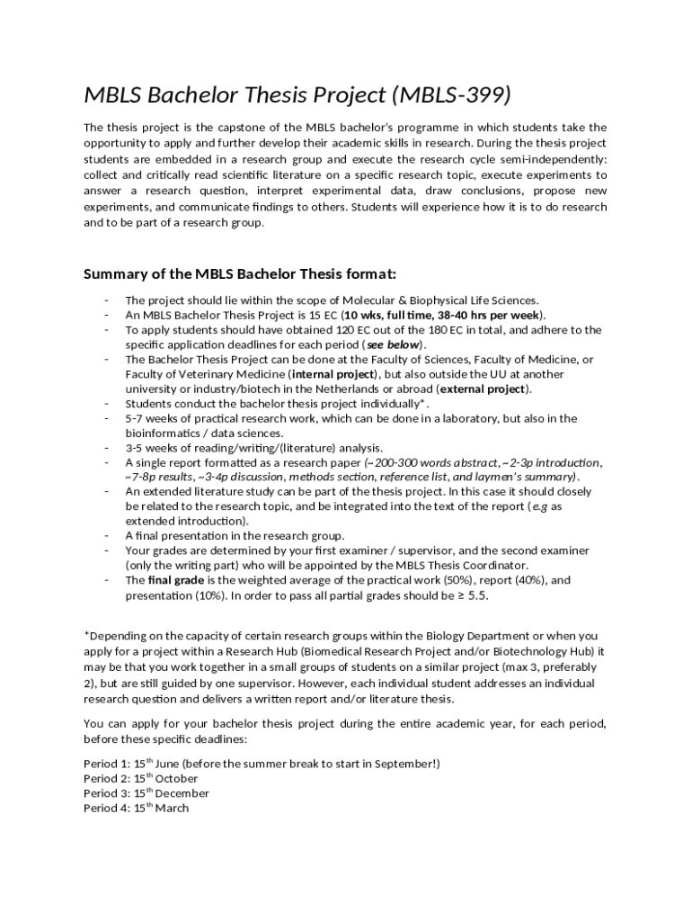 Mbls Bachelor Thesis Project Application - students uu Doc Template ...