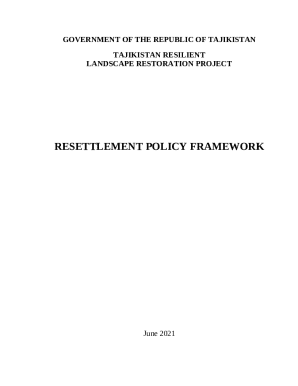 Resettlement Policy Framework Doc Template | pdfFiller