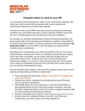 Template Letter to Send to Your Mp Doc Template | pdfFiller