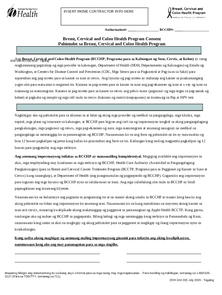 BCCHP s Doc Template | pdfFiller