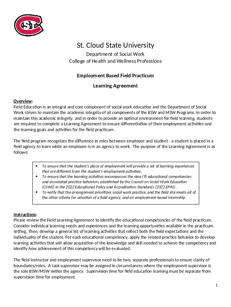 MSW Field Practicum Doc Template | pdfFiller