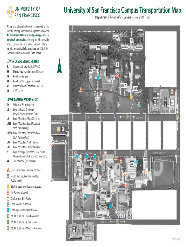 Fillable Online University of San Francisco Campus Transportation Map ...