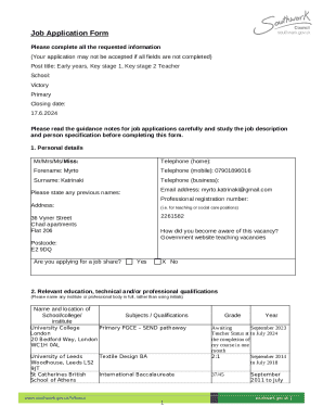Job Application Doc Template | pdfFiller