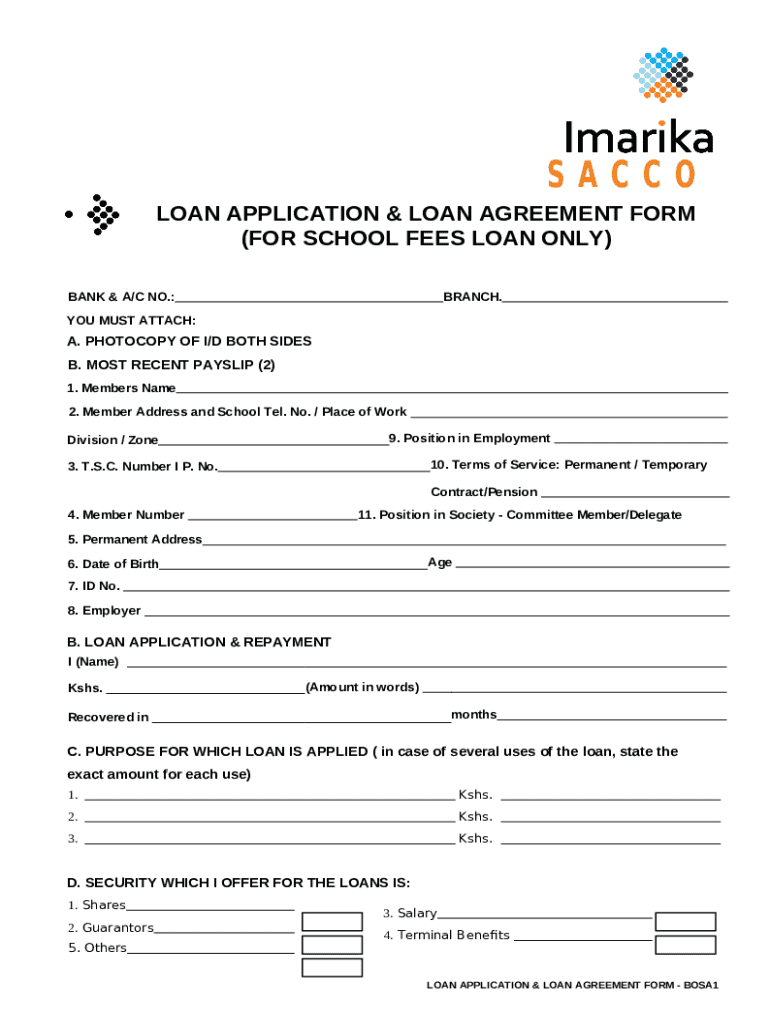 Loan Application & Loan Agreement Doc Template | pdfFiller