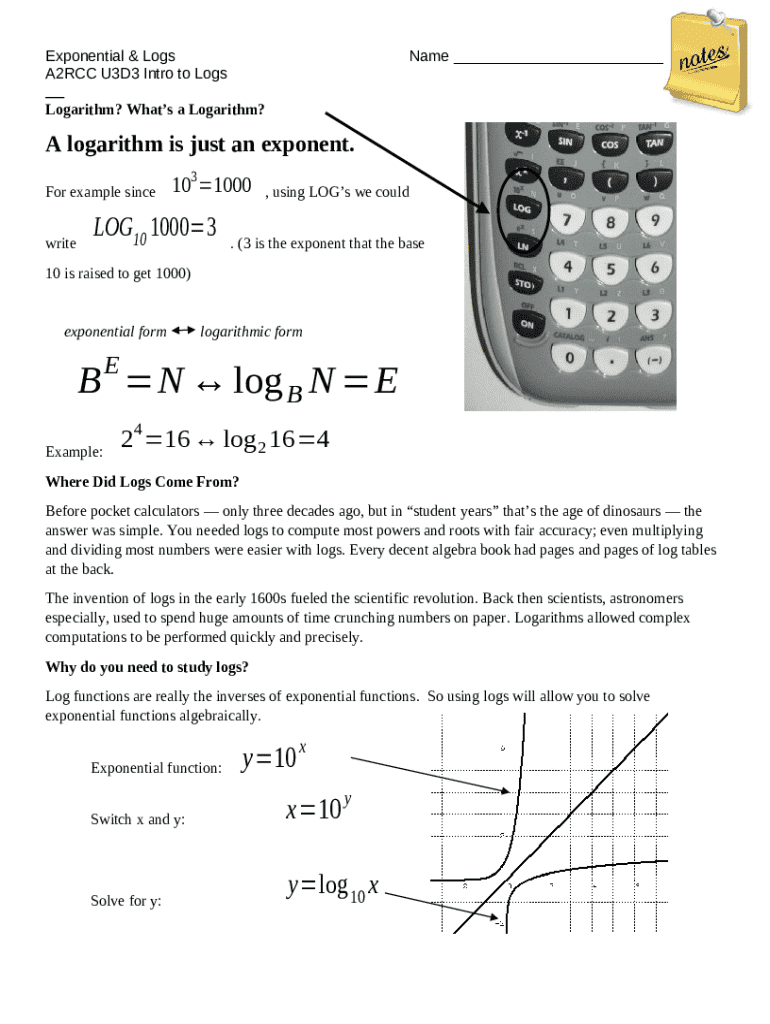 ELI5: what exactly *is* a logarithm and what does it do? Doc Template ...