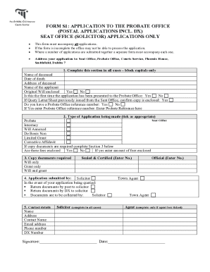 Fillable Online Application to the Probate Office 2023 - Probate ...