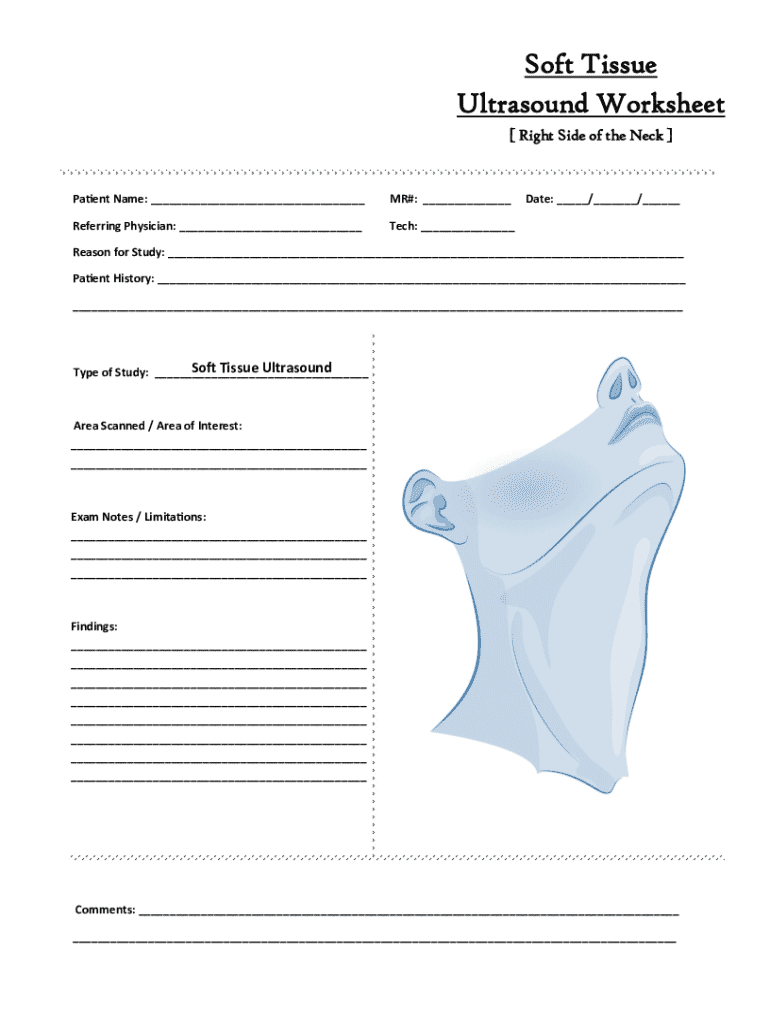 Fillable Online Soft Tissue Ultrasound Worksheet - Regional Imaging Fax ...